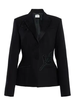 Erdem Embellished Wool Blazer - Black