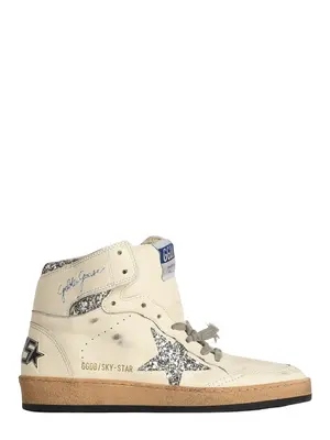 GOLDEN GOOSE Sky Star Leather Sneakers - White