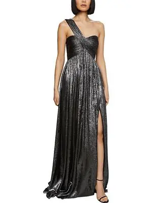 AMUR Bettie Metallic Gown - Charcoal Chrome