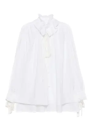 MIDORIKAWA Raw Edge Blouse - White