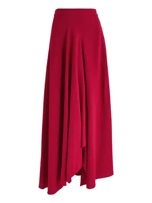 ROKSANDA Asha Draped Crepe Maxi Skirt - Red