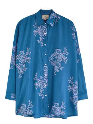 Hannah Artwear Stevie Printed Silk Shirt - Blue