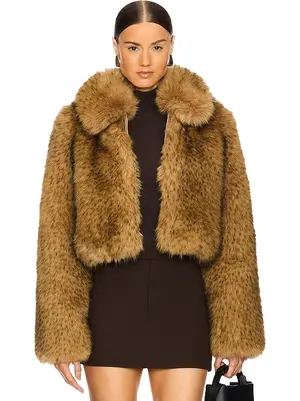 L'ACADEMIE L'Academie By Marianna Savoie Faux Fur Jacket