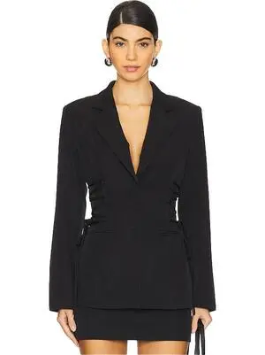 Superdown Jennifer Lace Up Blazer - Black