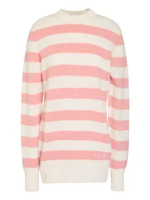 Philosophy Di Lorenzo Serafini Striped Wool-cashmere Sweater - Ivory