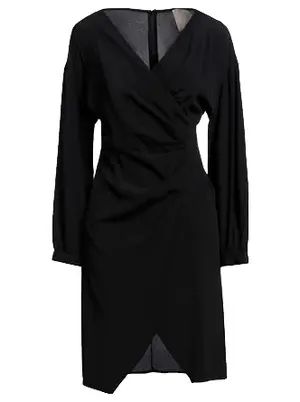 SEMICOUTURE Mini Flared Wrap Dress - Black