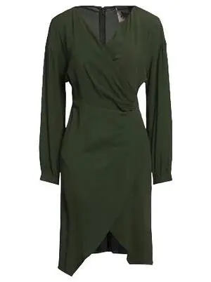 SEMICOUTURE Mini Flared Wrap Dress - Green