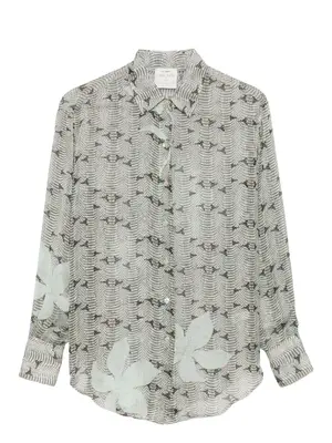 FORTE_FORTE Snake-print Shirt - Green