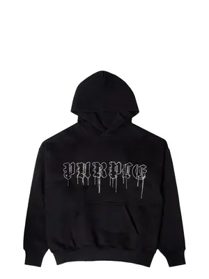 PURPLE BRAND Crystal Gothic Drip Hoodie - Black