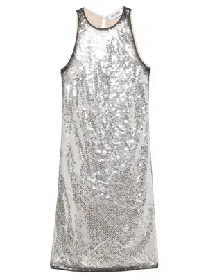 Attico Sequin-embellished Mini Dress - Silver
