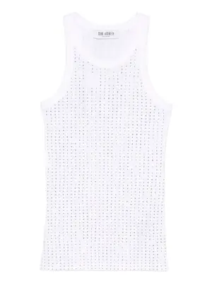 Attico Rhinestone-embellished Tank Top - White