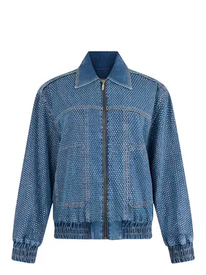 Liu Jo Rhinestone-embellished Denim Jacket - Blue