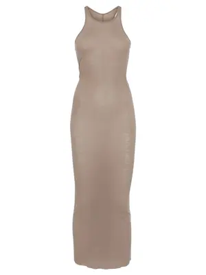 Rick Owens Fine-ribbed Midi Dress - Neutrals