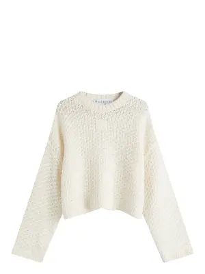 JW Anderson Cropped Open Stitch Pullover - Oyster