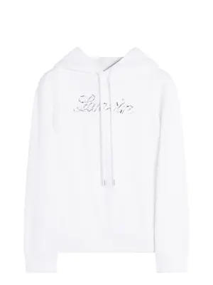 LANVIN Sequinned-logo Hoodie - White