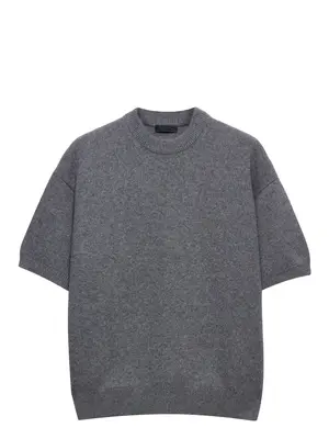 Prada Cashmere Short-sleeve Sweater - Grey