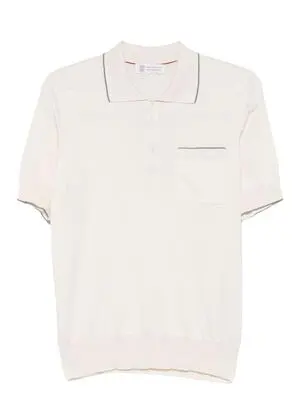 Brunello Cucinelli Contrast-trim Polo Shirt - Neutrals