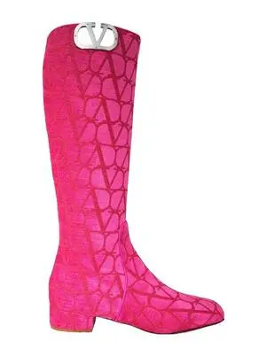 Valentino Garavani Toile Iconographe Vlogo Boot - Pink