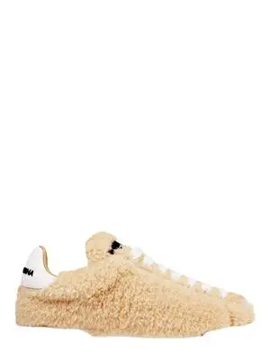 Dolce & Gabbana Portofino Faux Fur Sneakers - Beige/white