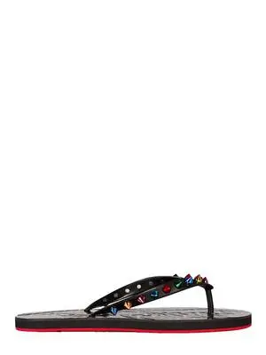 CHRISTIAN LOUBOUTIN Loubi Flip Spikes Donna Flat - Black/mix