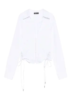 MUGLER Corset Poplin Shirt - White