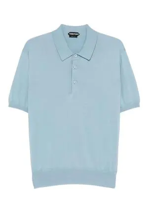 TOM FORD Cotton Polo Shirt - Blue