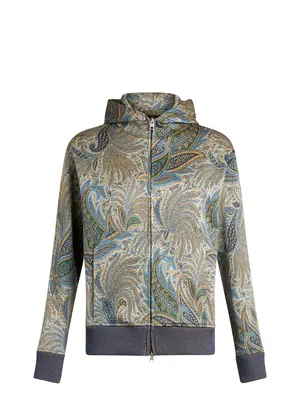 Etro Paisley-print Hoodie - Blue