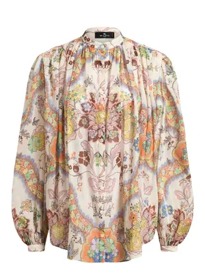 Etro Cotton Pleated Shirt - Neutrals