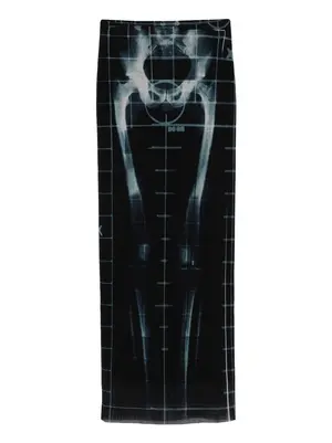 JEAN PAUL GAULTIER X-ray Print Maxi Skirt - Black