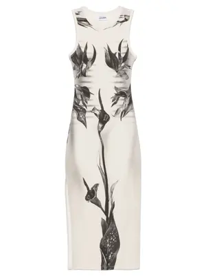 Jean Paul Gaultier Floral-print Midi Dress - White