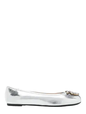 Pinko Love Birds-motif Ballet Flats - Silver