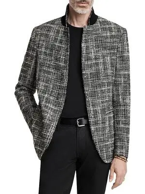 John Varvatos Madison Slim-fit Tweed Jacket - Black/white