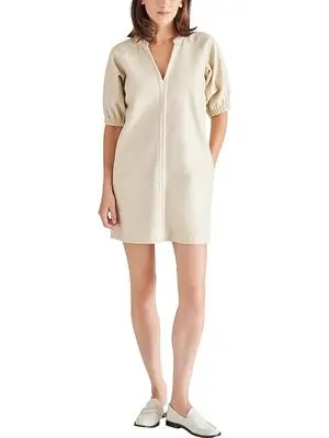 Steve Madden Roxanne Faux Leather Mini Dress - Bone