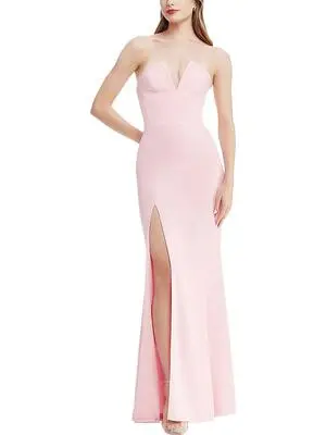 Dress The Population Fernanda V-wire Gown - Vintage Pink