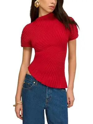 Cult Gaia Annemie Knit Top - Merlot