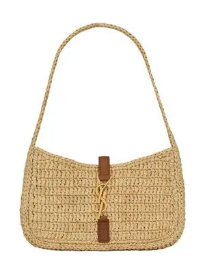 Saint Laurent Le 5 À 7 Raffia Shoulder Bag - Brown