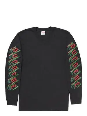 Supreme Strawberries Long Sleeve Tee Shirt - Black