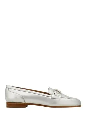 FERRAGAMO Gancini Ornament Loafer - Silver