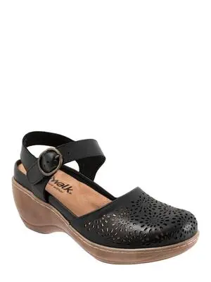 Softwalk Mabelle Platform Wedge Clogs - Black