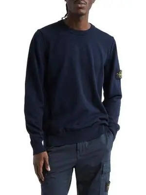 Stone Island Cotton Crewneck Sweater - Navy Blue