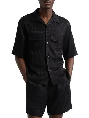 Amiri Ma Quad Jacquard Camp Shirt - Black
