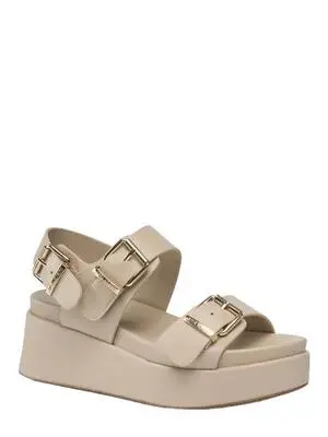 J/SLIDES NYC Brooke Platform Wedge Sandals Sand