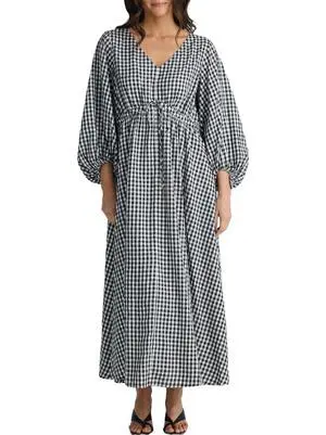 BRAVE+TRUE Sunshine Plaid Maxi Dress - Black