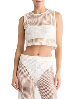 BOAMAR BOAMAR Filua Mesh Crop Top Vanilla