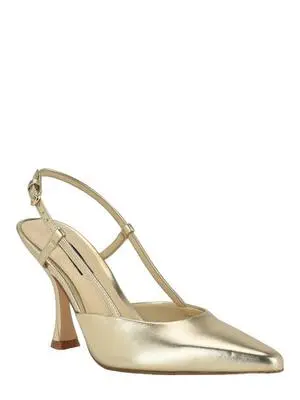 Nine West Nine West Vassa Pointed Toe Slingback Pumps Gold