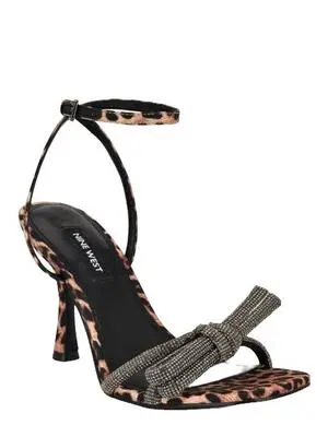 Nine West Ivid Ankle Strap Sandal - Black Leopard