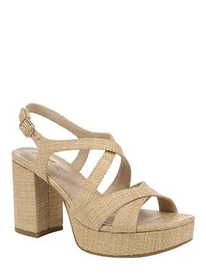 LIFESTRIDE Adrianna Slingback Platform Sandals - Natural