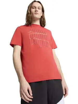 PUMA Ess Stacked Logo T-shirt - Red