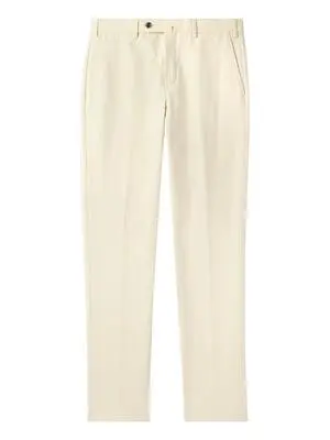Loro Piana Carlo Hyannis Tapered Cotton-blend Trousers - Neutrals