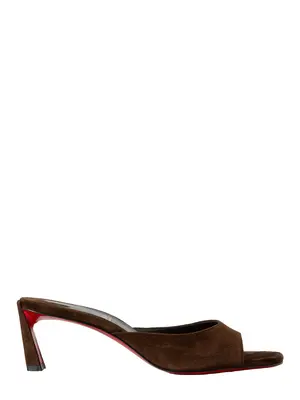 CHRISTIAN LOUBOUTIN Condora 55 Suede Mules - Brown